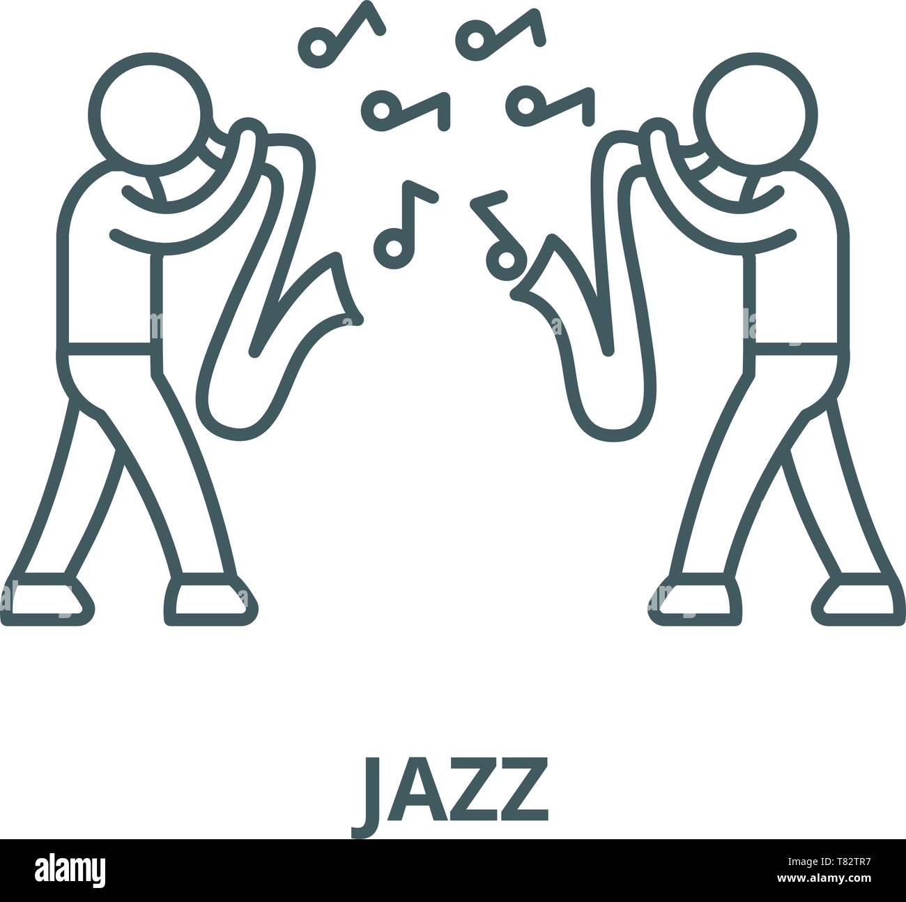 Jazz vector line icon, linear concept, outline sign, symbol Stock ...