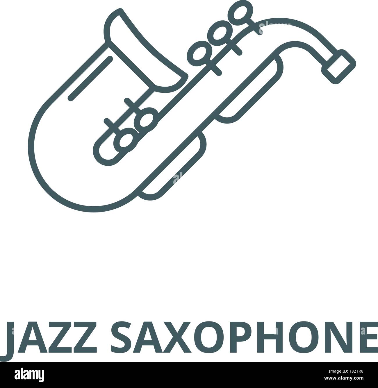 Jazz saxophone vector line icon, linear concept, outline sign, symbol ...