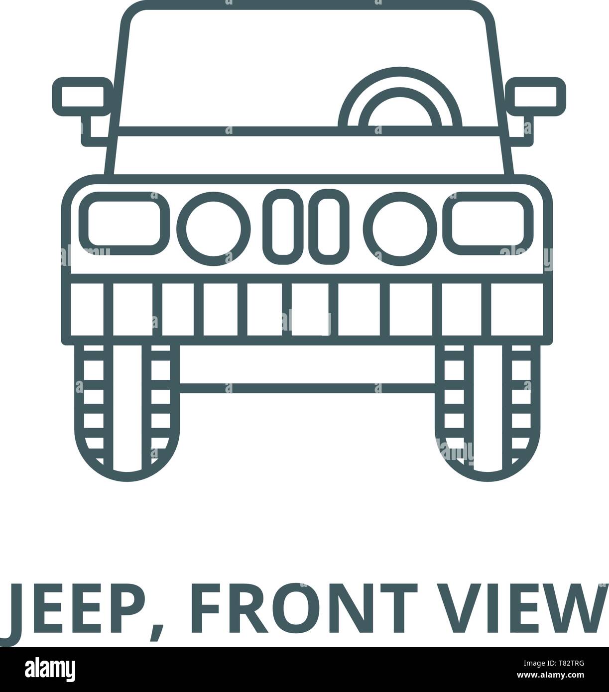 Jeep, front view vector line icon, linear concept, outline sign, symbol Stock Vector Image & Art ...