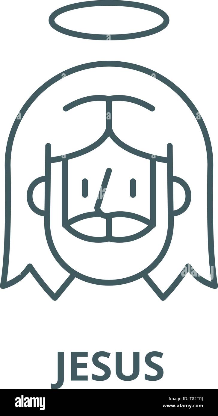Jesus vector line icon, linear concept, outline sign, symbol Stock ...