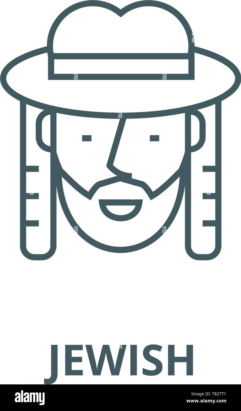 Jewish vector line icon, linear concept, outline sign, symbol Stock ...