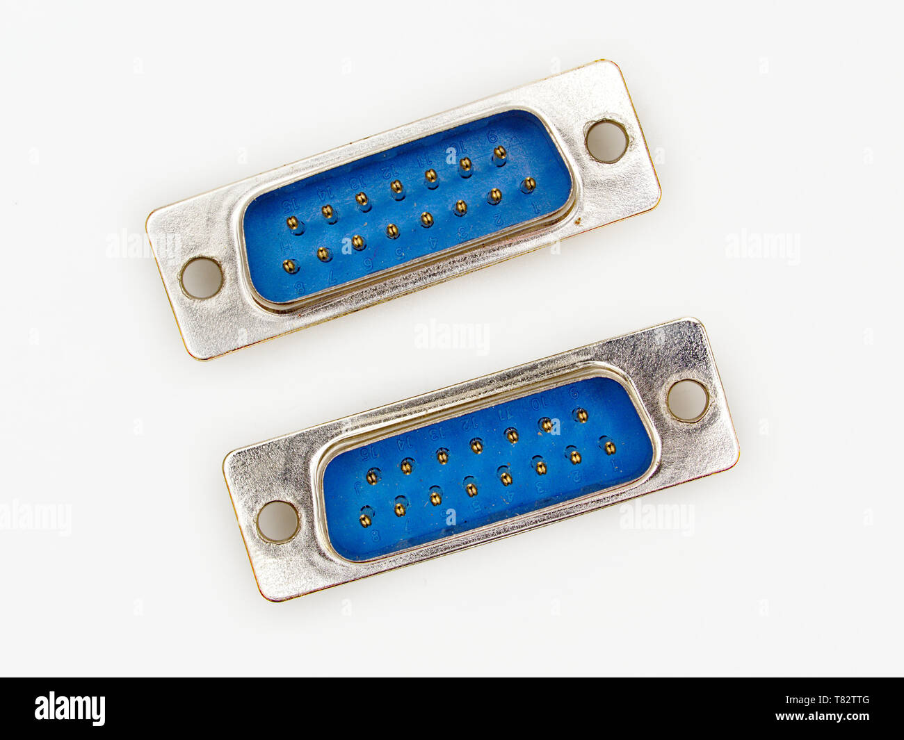 15 pin male metal connector, isolated on white background Stock Photo ...