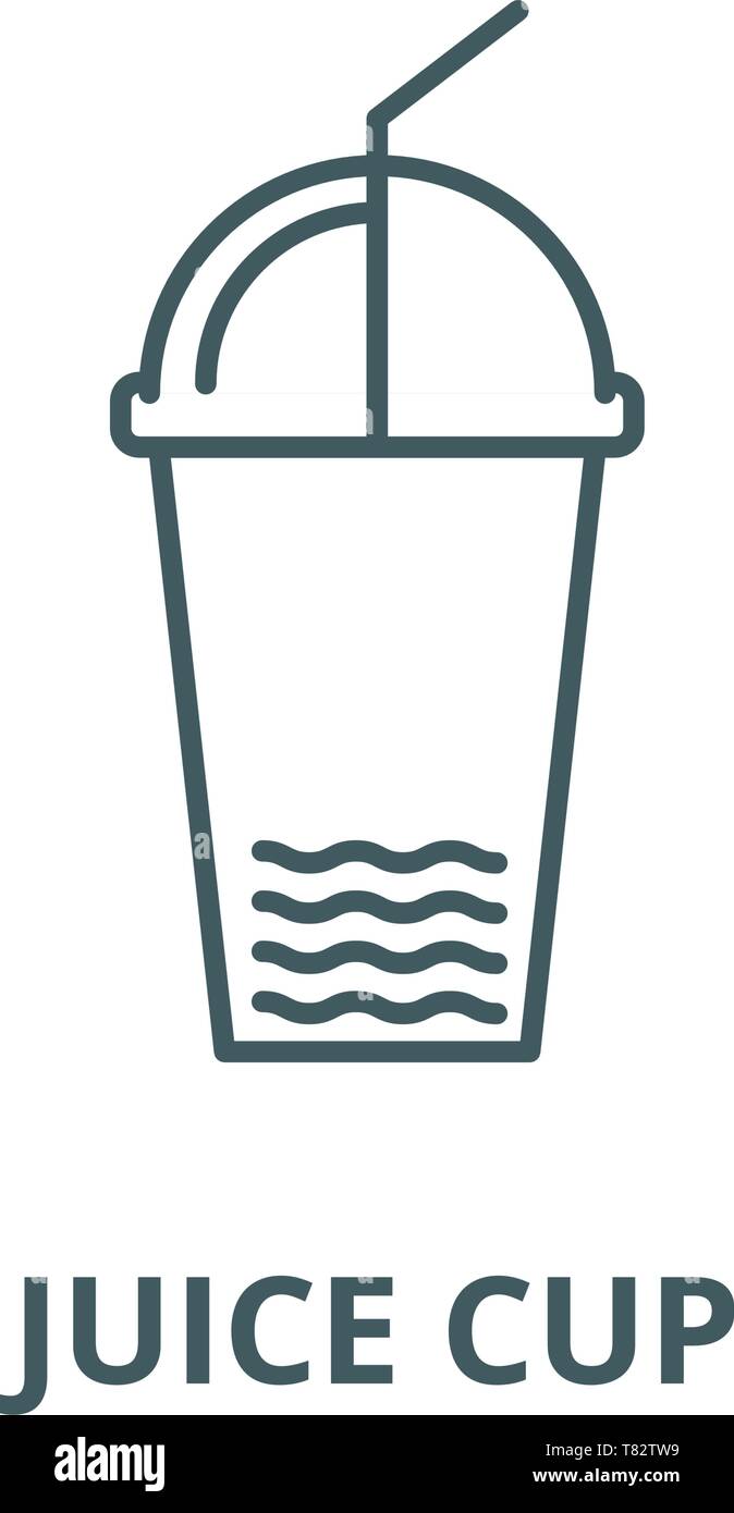 Juice cup vector line icon, linear concept, outline sign, symbol Stock Vector Image & Art - Alamy