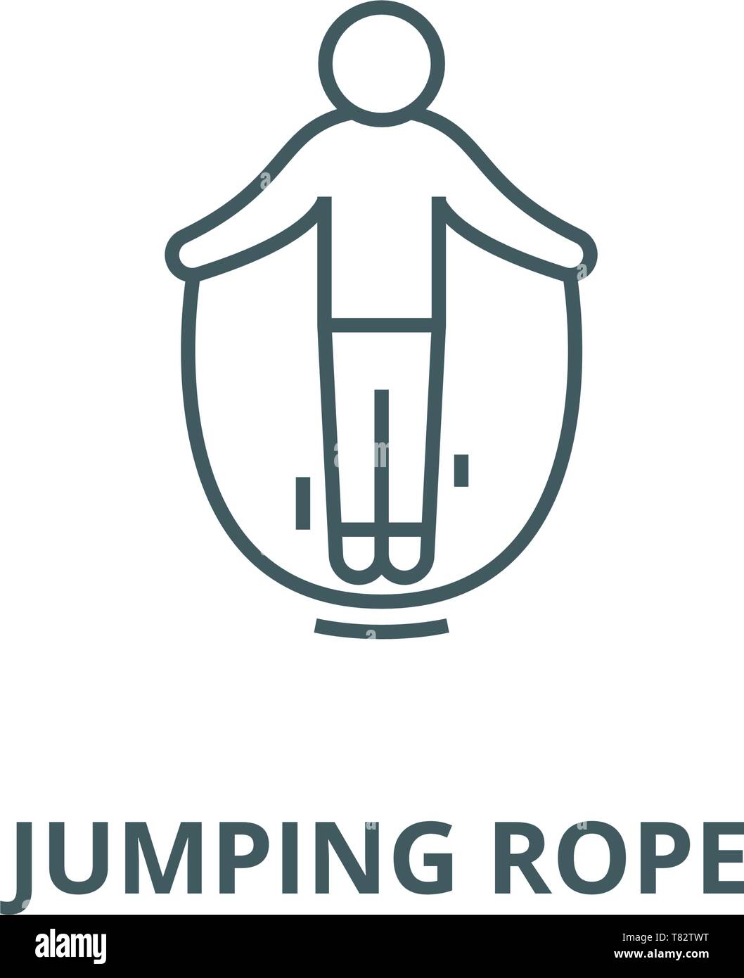 Jumping rope vector line icon, linear concept, outline sign, symbol ...