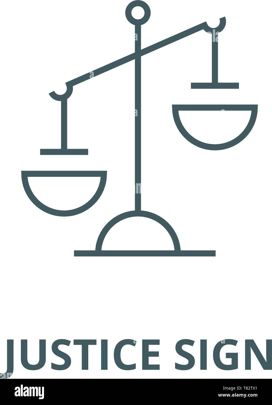 Justice sign vector line icon, linear concept, outline sign, symbol ...