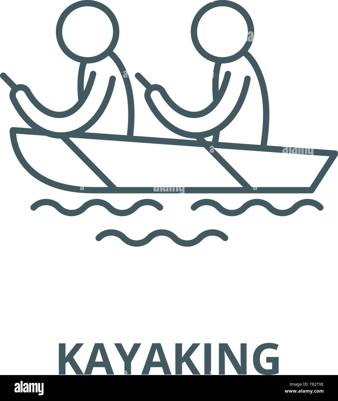 Kayaking vector line icon, linear concept, outline sign, symbol Stock ...