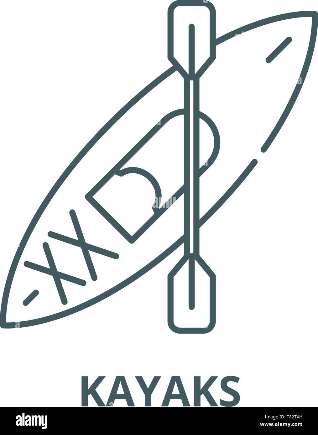 Kayaks vector line icon, linear concept, outline sign, symbol Stock ...