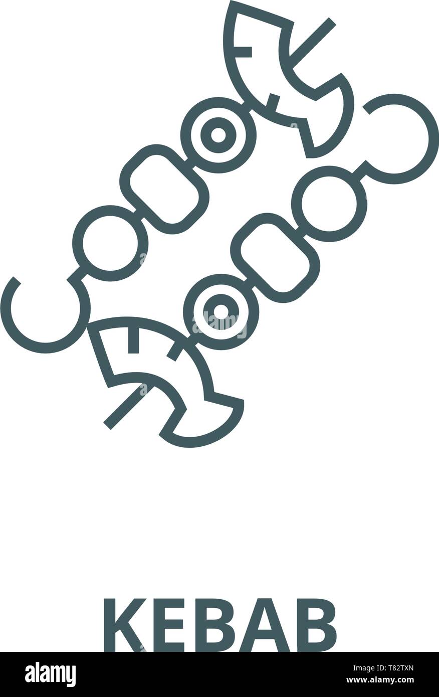 Kebab vector line icon, linear concept, outline sign, symbol Stock ...