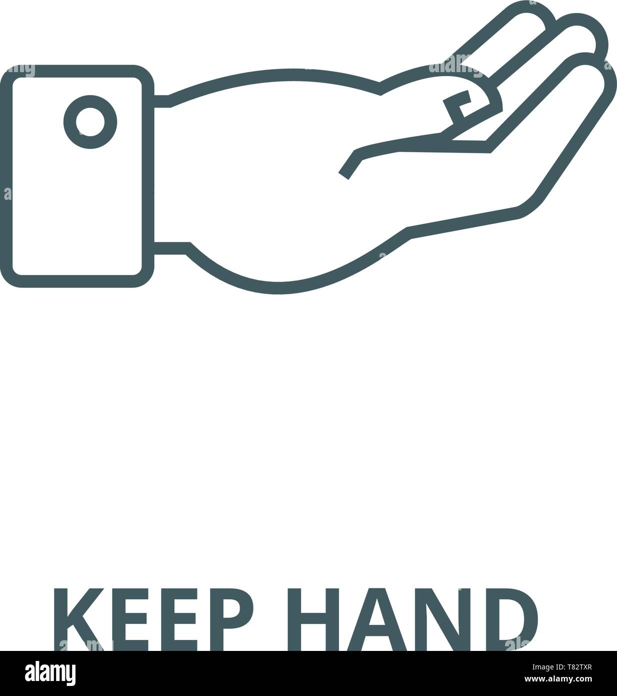 Keep hand vector line icon, linear concept, outline sign, symbol Stock ...