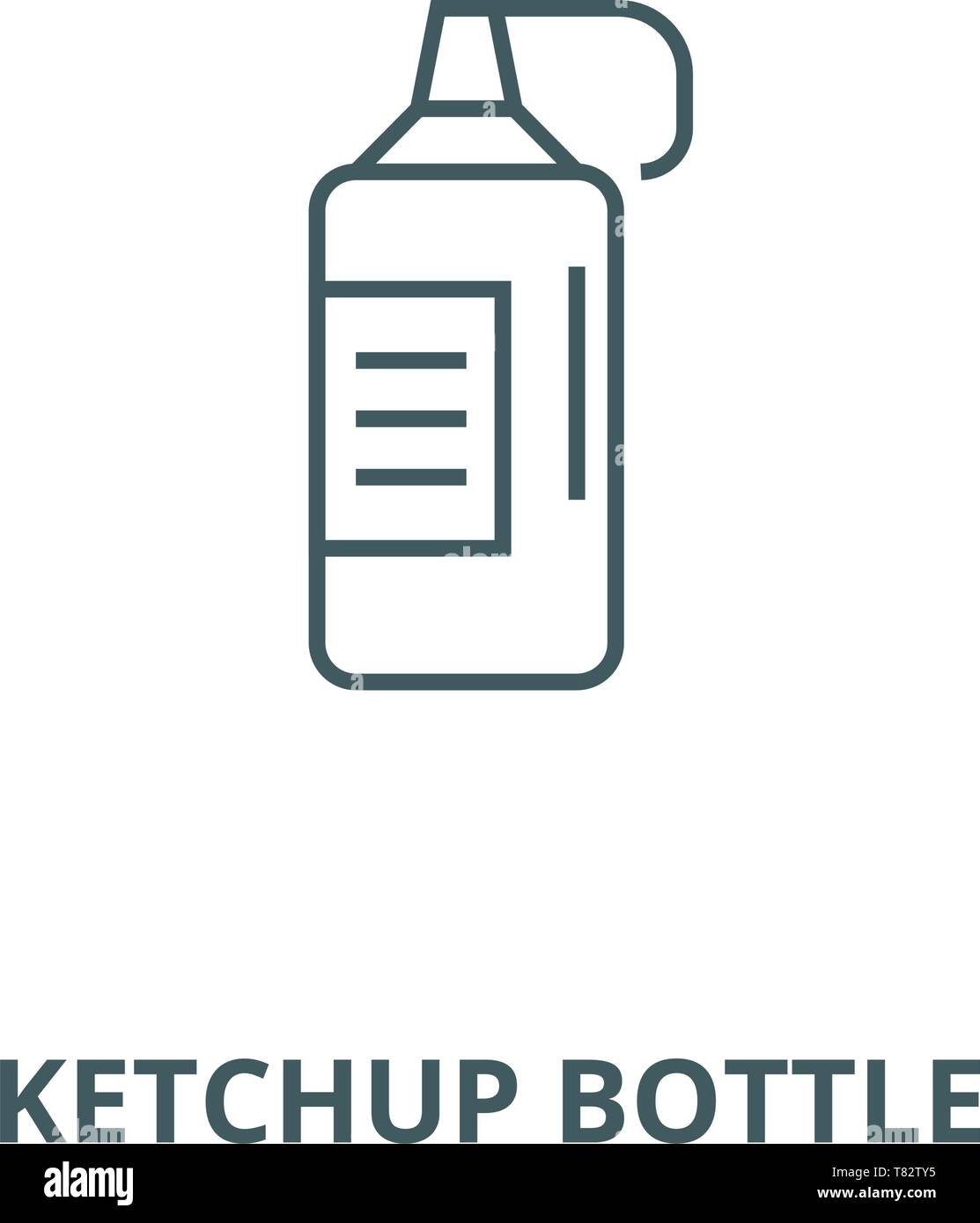 Ketchup bottle vector line icon, linear concept, outline sign, symbol ...