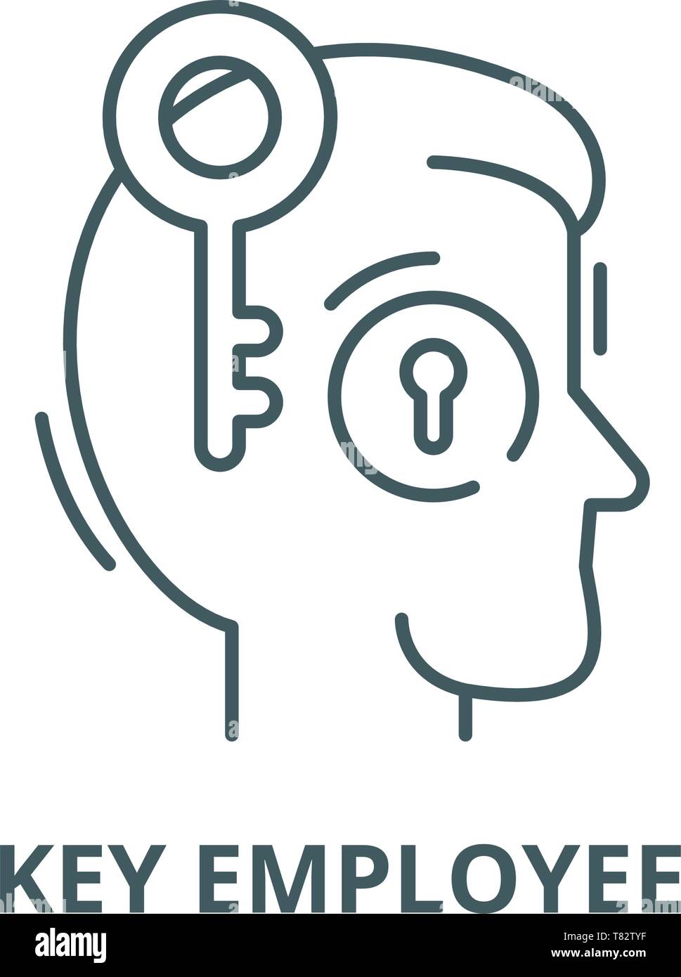 Key employee vector line icon, linear concept, outline sign, symbol ...