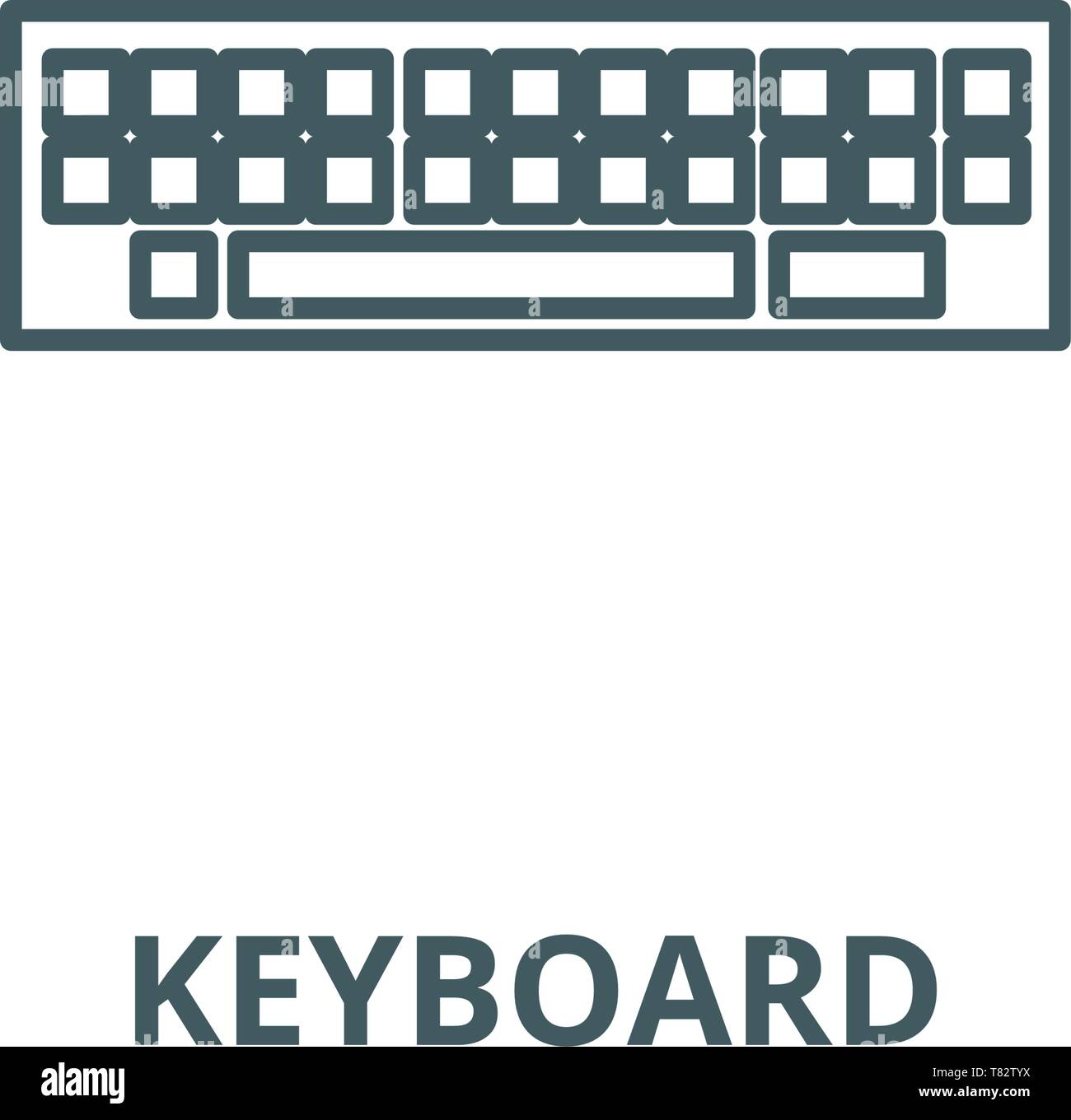 Keyboard vector line icon, linear concept, outline sign, symbol Stock Vector Image & Art - Alamy