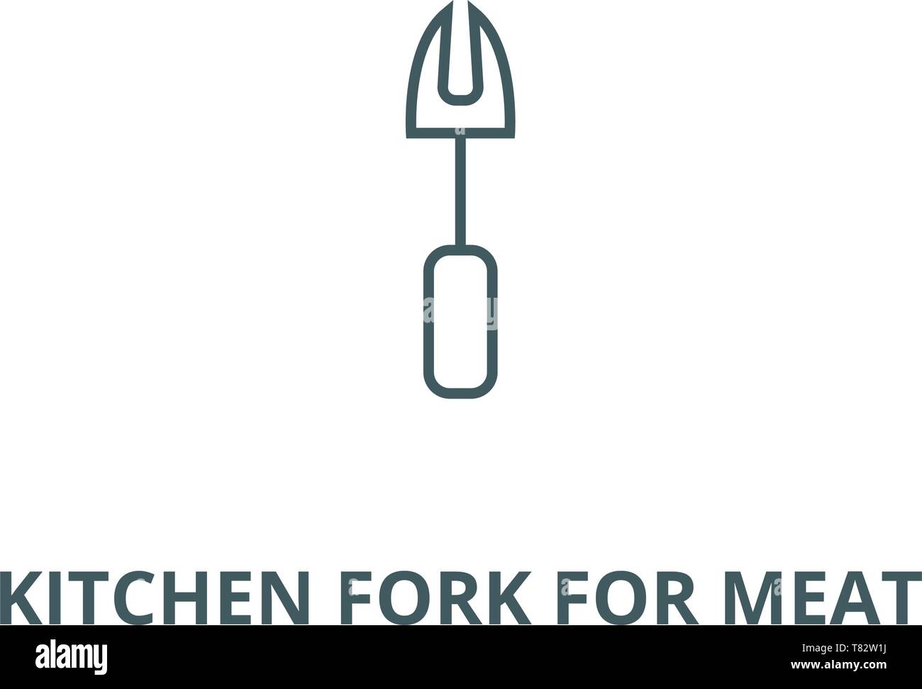Kitchen fork for meat vector line icon, linear concept, outline sign ...