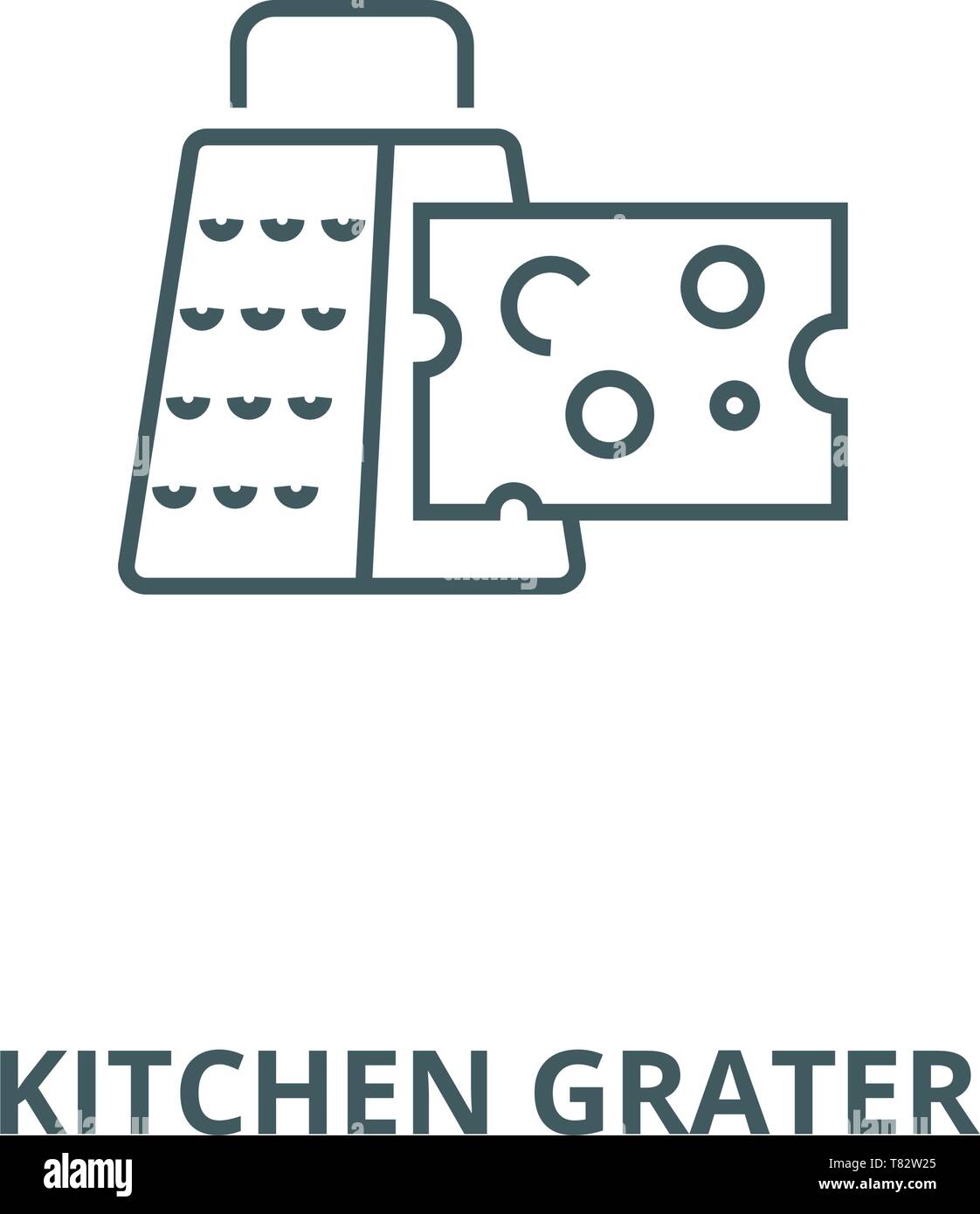 Kitchen grater vector line icon, linear concept, outline sign, symbol ...