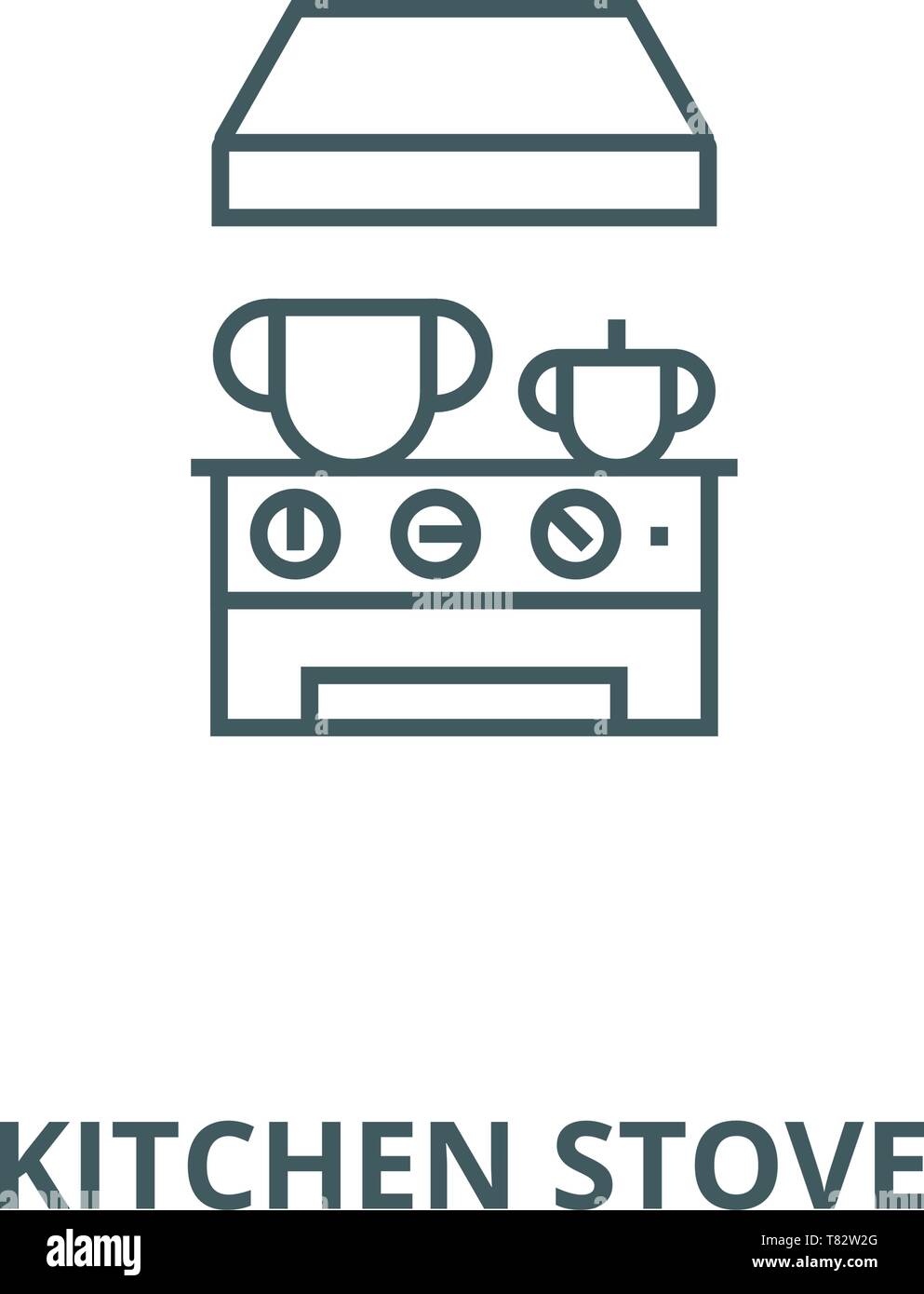 Kitchen stove vector line icon, linear concept, outline sign, symbol ...