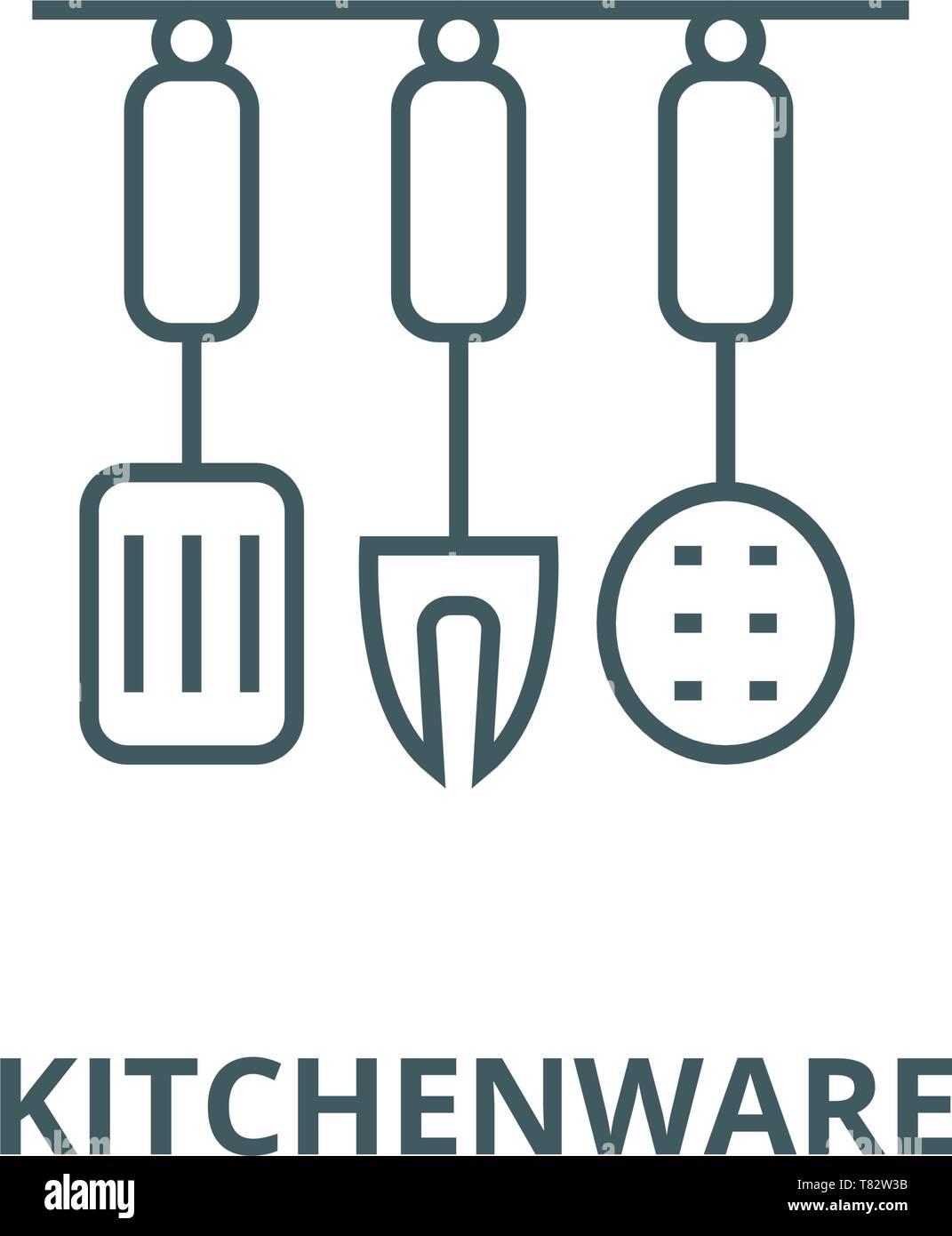 Kitchenware, kitchen accessories vector line icon, linear concept ...