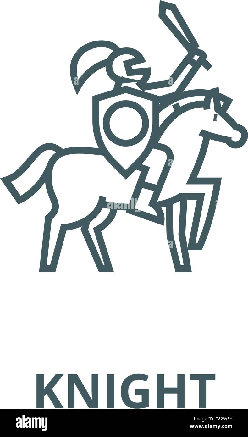 Knight vector line icon, linear concept, outline sign, symbol Stock ...