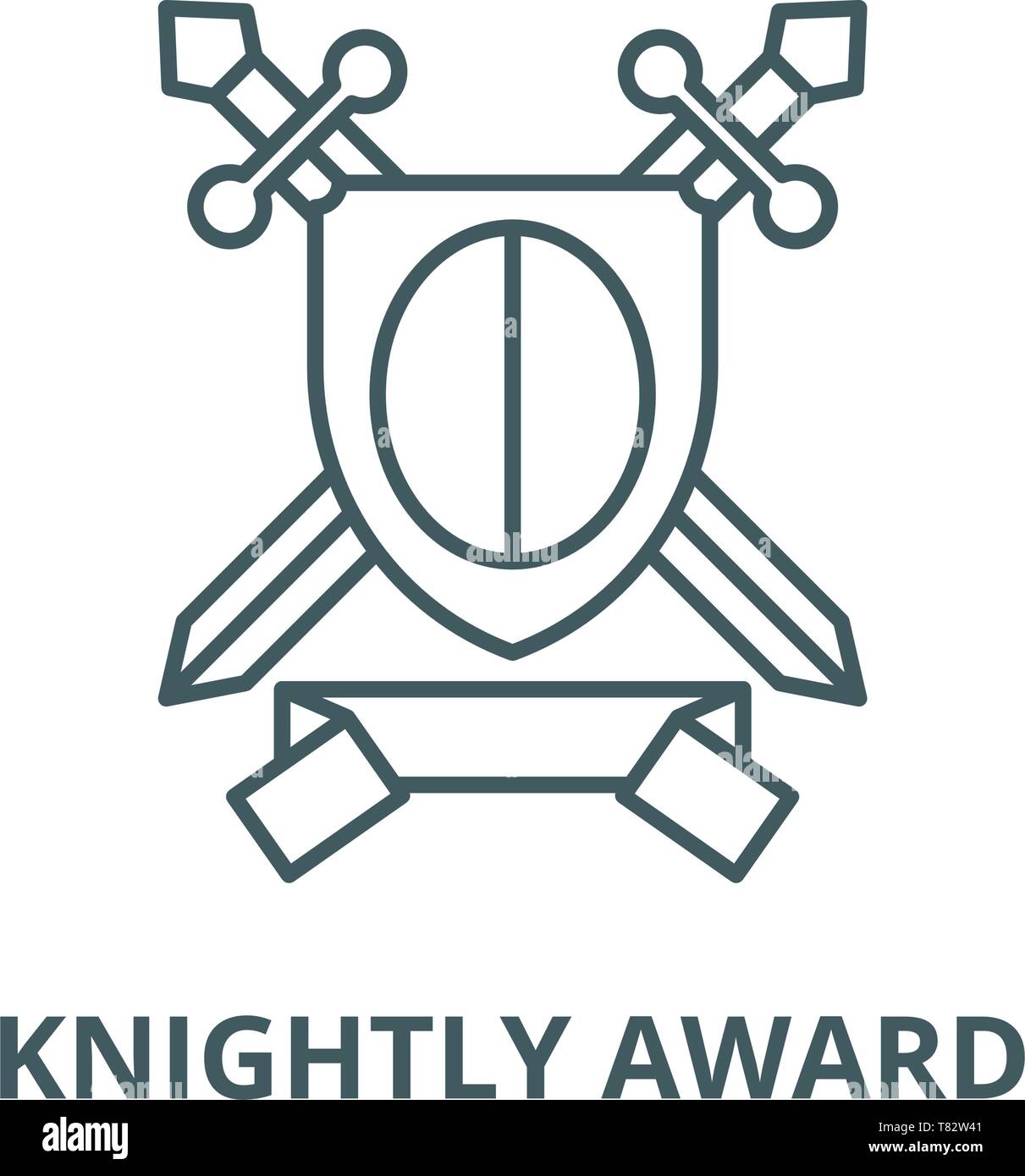 Knightly award vector line icon, linear concept, outline sign, symbol ...