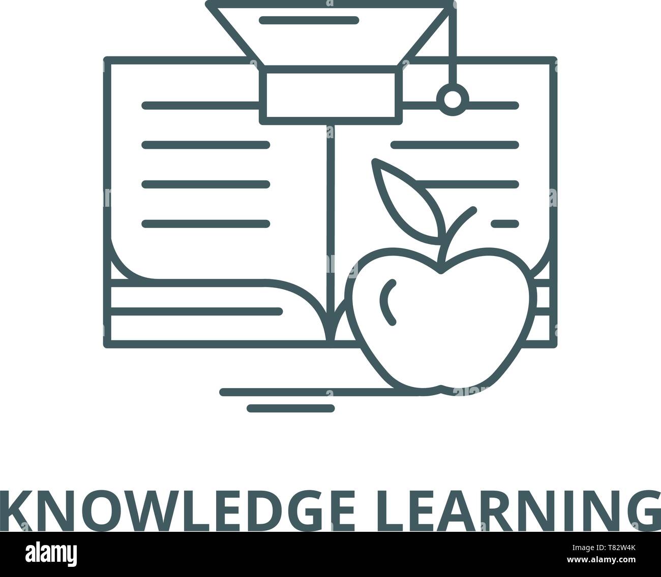 Knowledge learning vector line icon, linear concept, outline sign ...