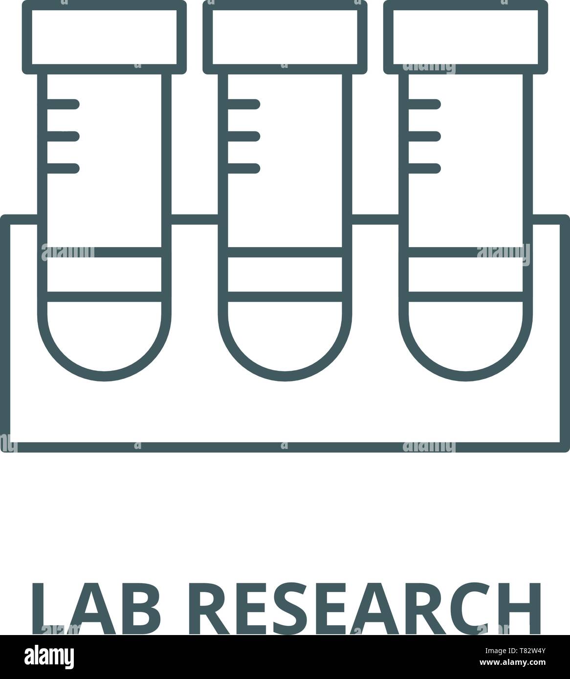 Lab research vector line icon, linear concept, outline sign, symbol ...