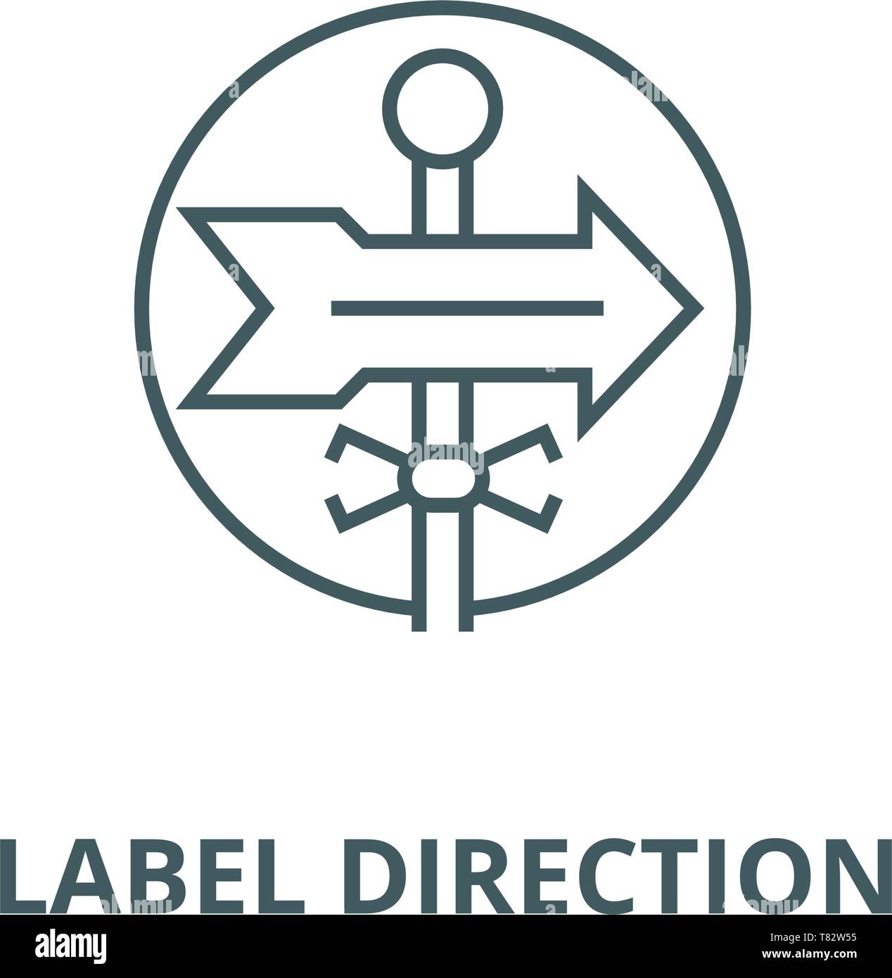 Label direction vector line icon, linear concept, outline sign, symbol ...