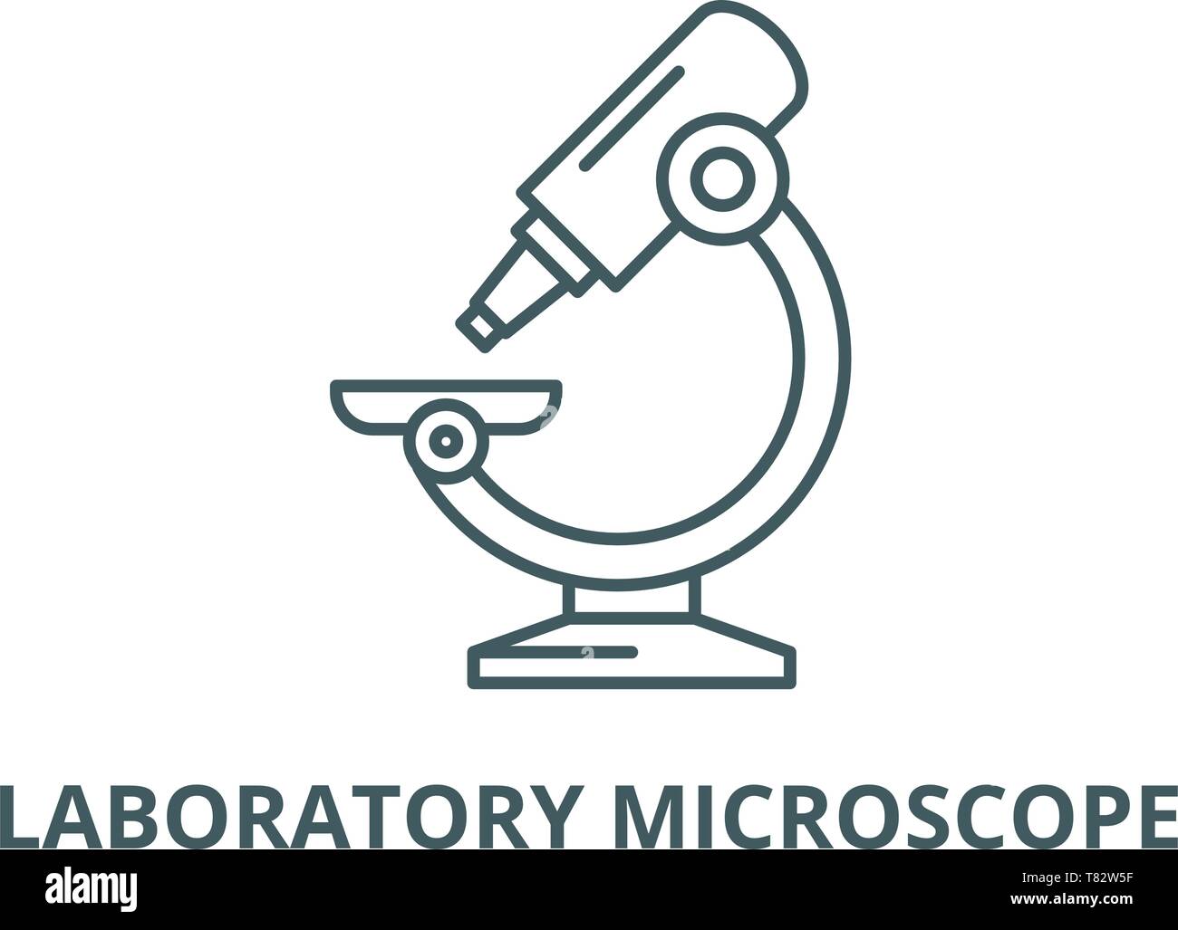 Laboratory microscope vector line icon, linear concept, outline sign ...