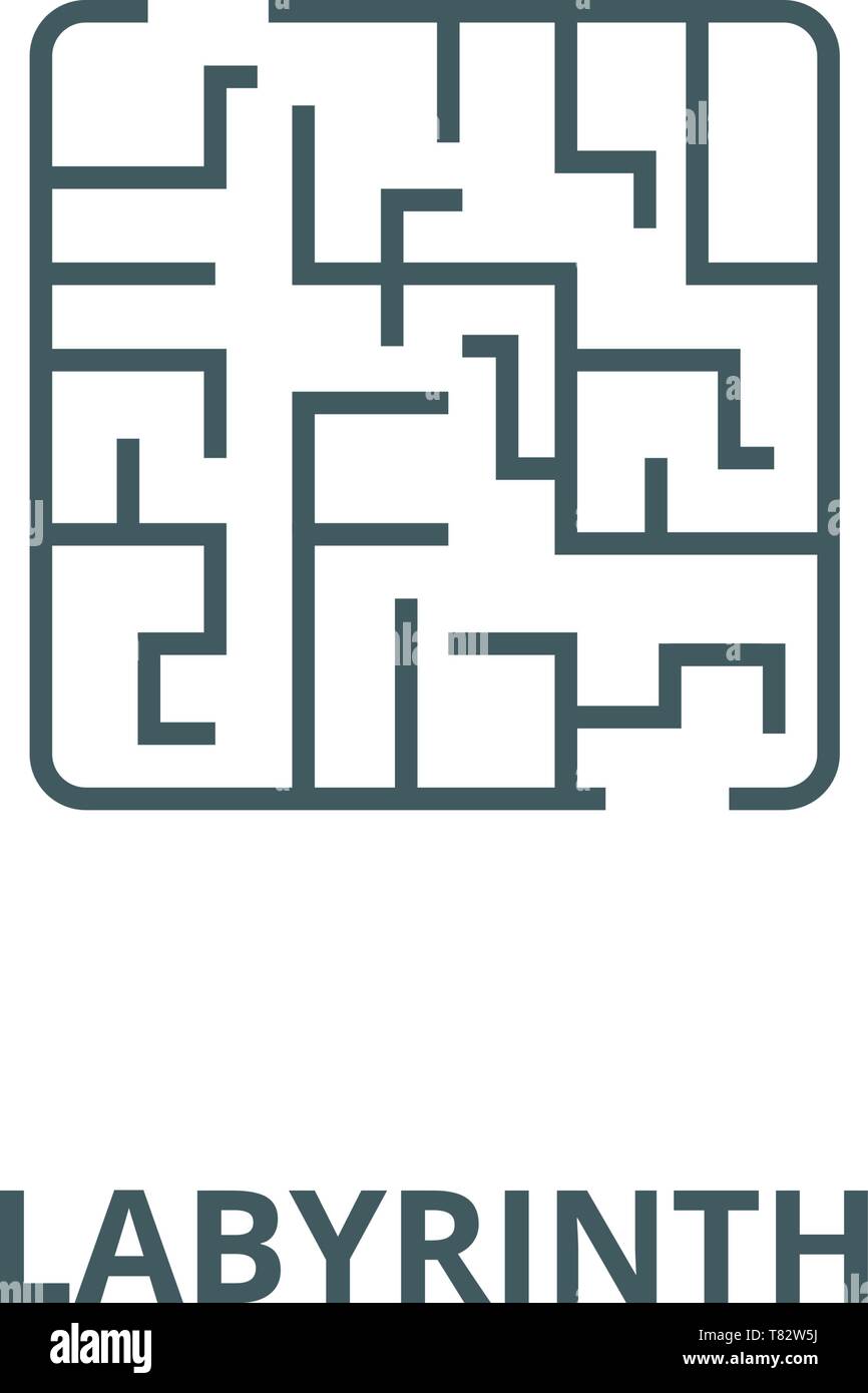 Labyrinth vector line icon, linear concept, outline sign, symbol Stock ...