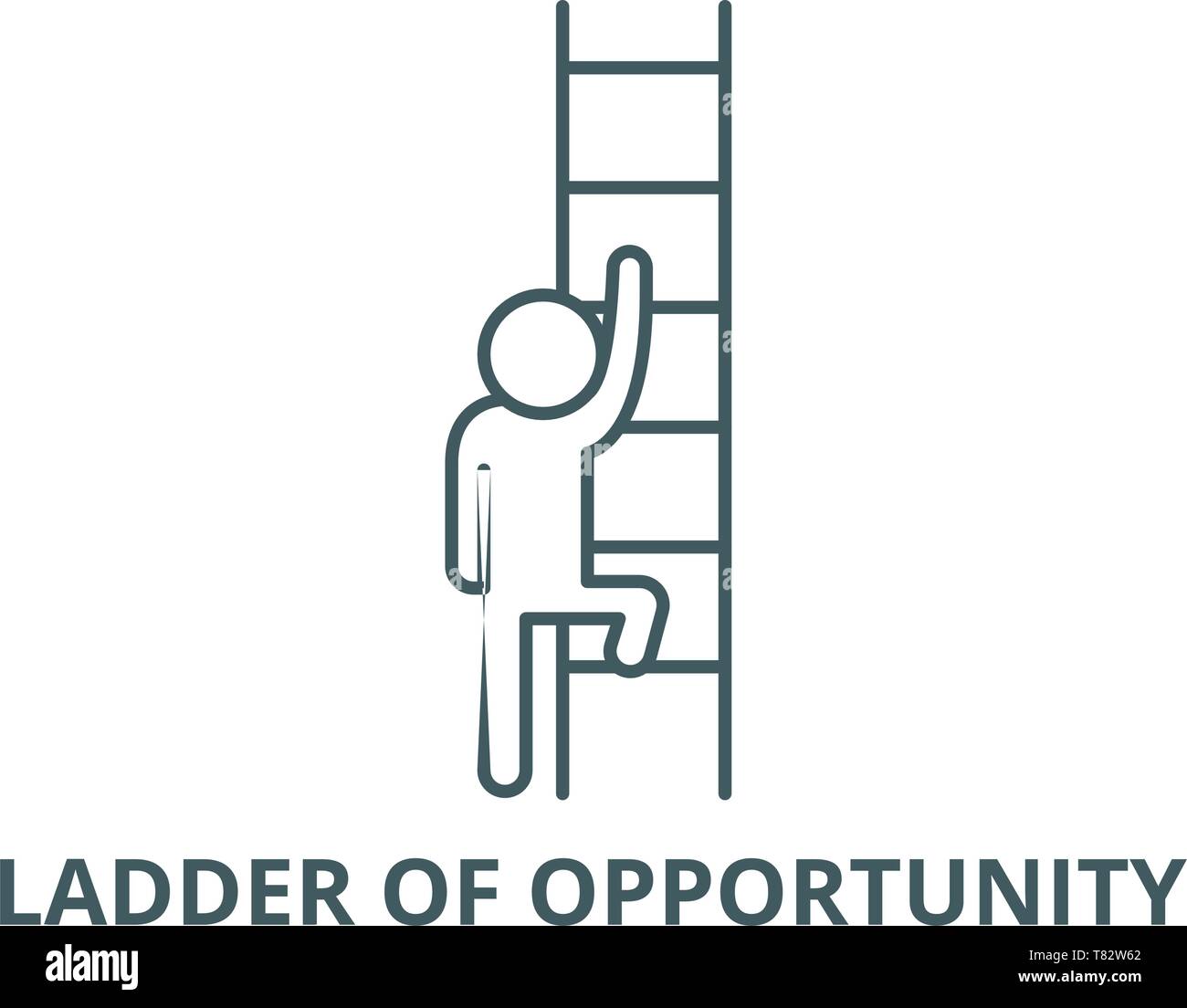 Ladder of opportunity vector line icon, linear concept, outline sign ...
