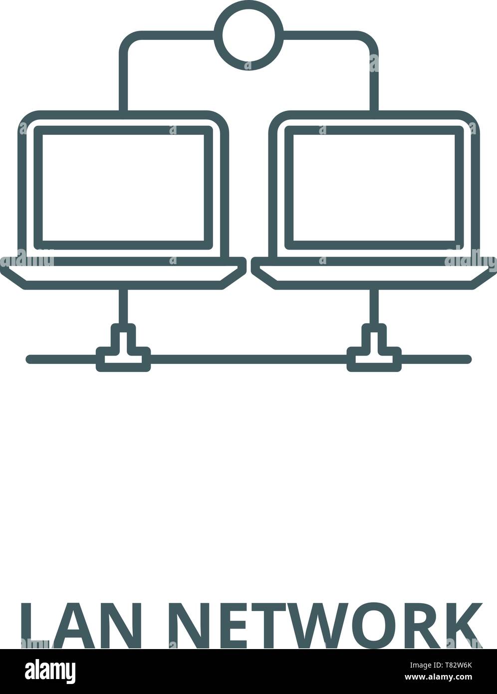 Lan network vector line icon, linear concept, outline sign, symbol ...