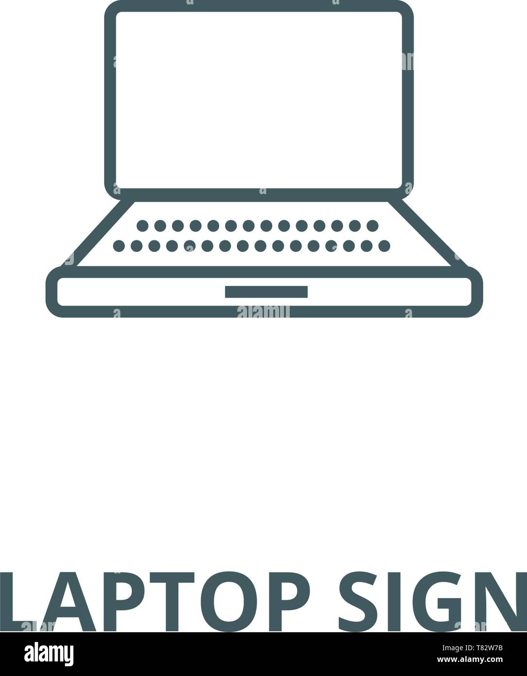 Laptop sign vector line icon, linear concept, outline sign, symbol ...