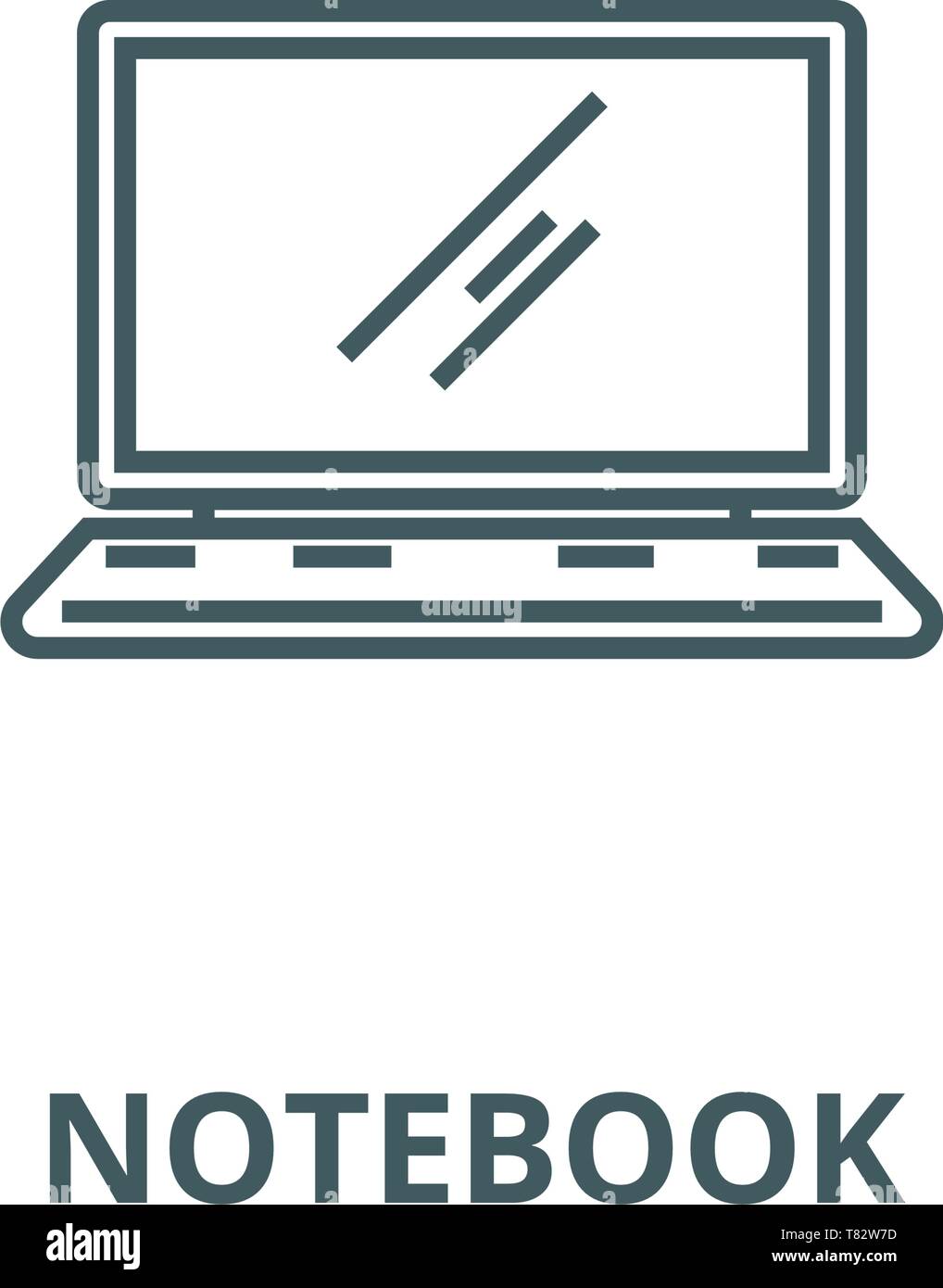 Laptop,notebook vector line icon, linear concept, outline sign, symbol ...