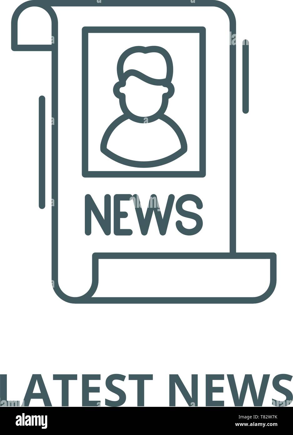 Latest news vector line icon, linear concept, outline sign, symbol ...