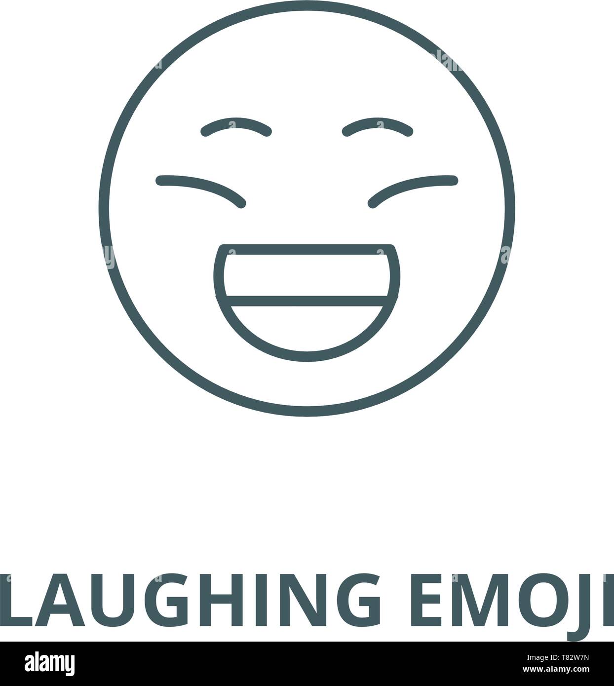 Laughing emoji vector line icon, linear concept, outline sign, symbol ...