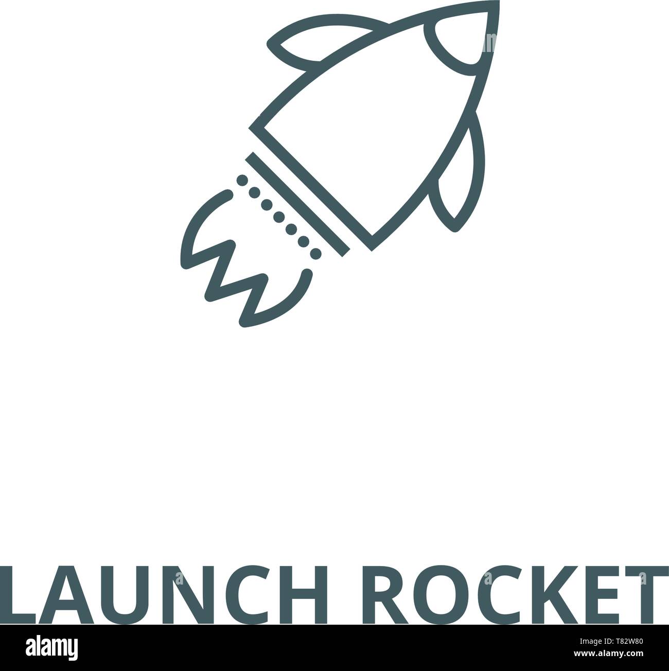 Launch rocket vector line icon, linear concept, outline sign, symbol ...
