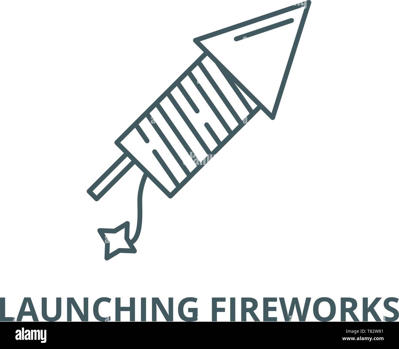 Launching fireworks vector line icon, linear concept, outline sign ...