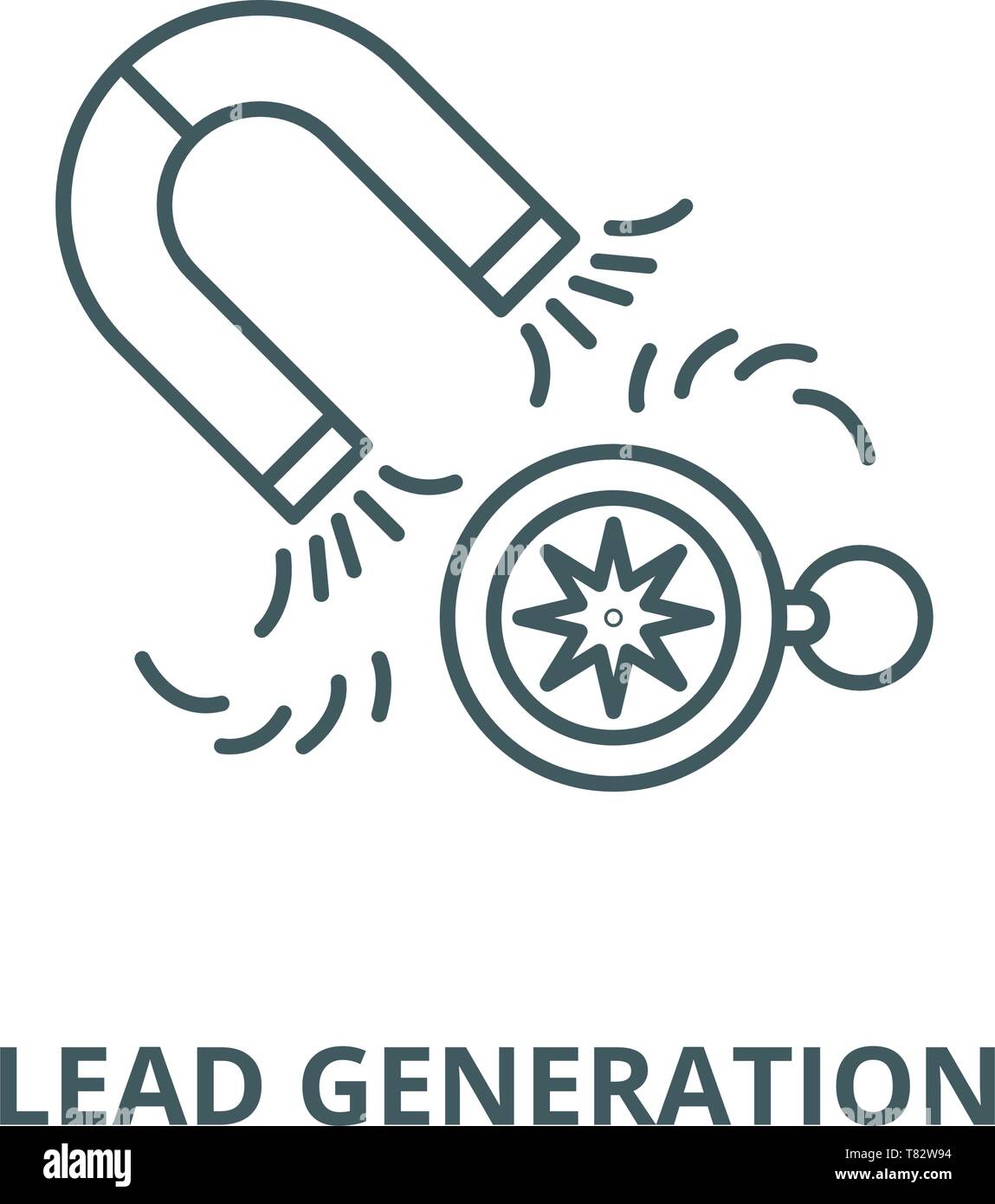 Lead generation vector line icon, linear concept, outline sign, symbol ...