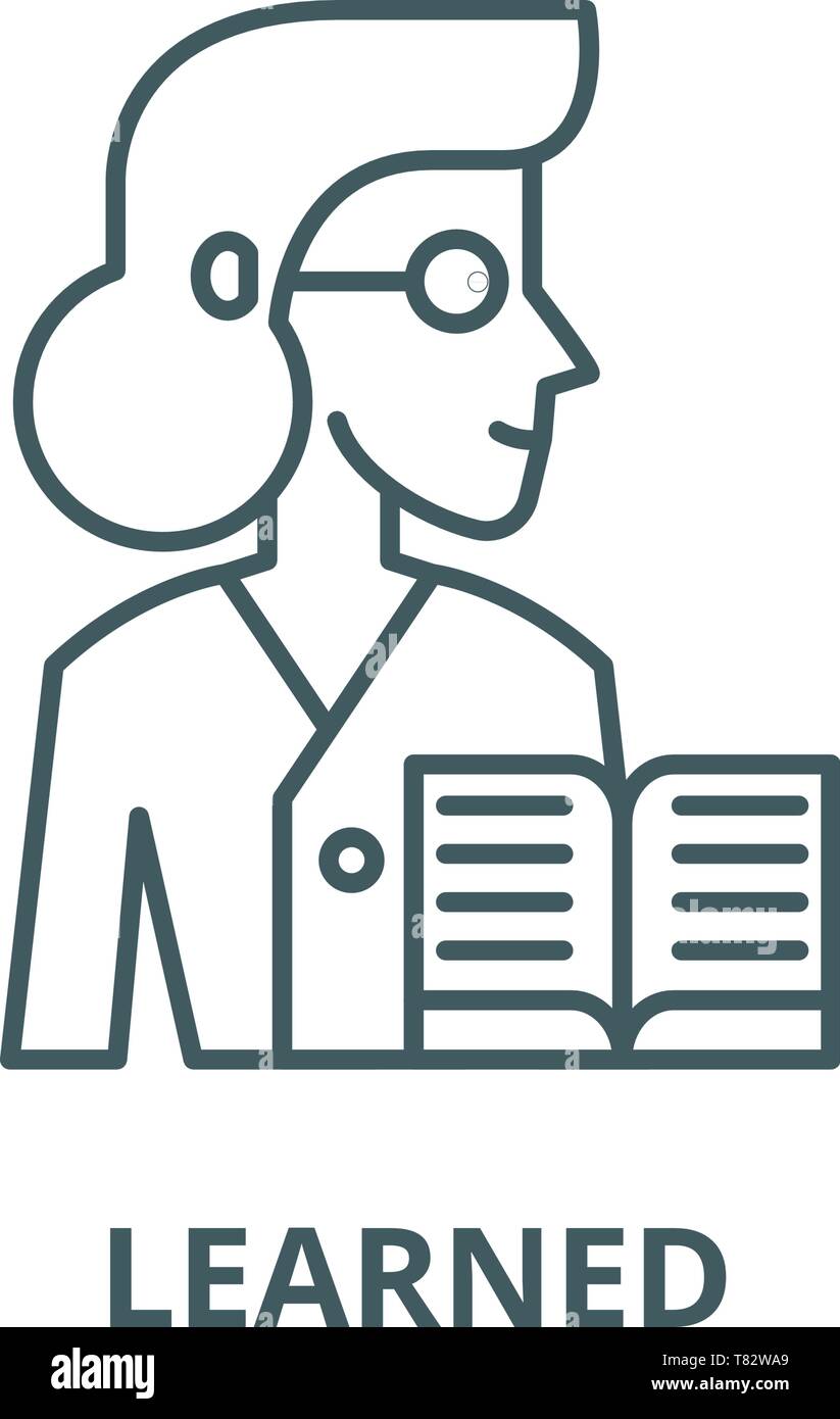 Learned vector line icon, linear concept, outline sign, symbol Stock ...