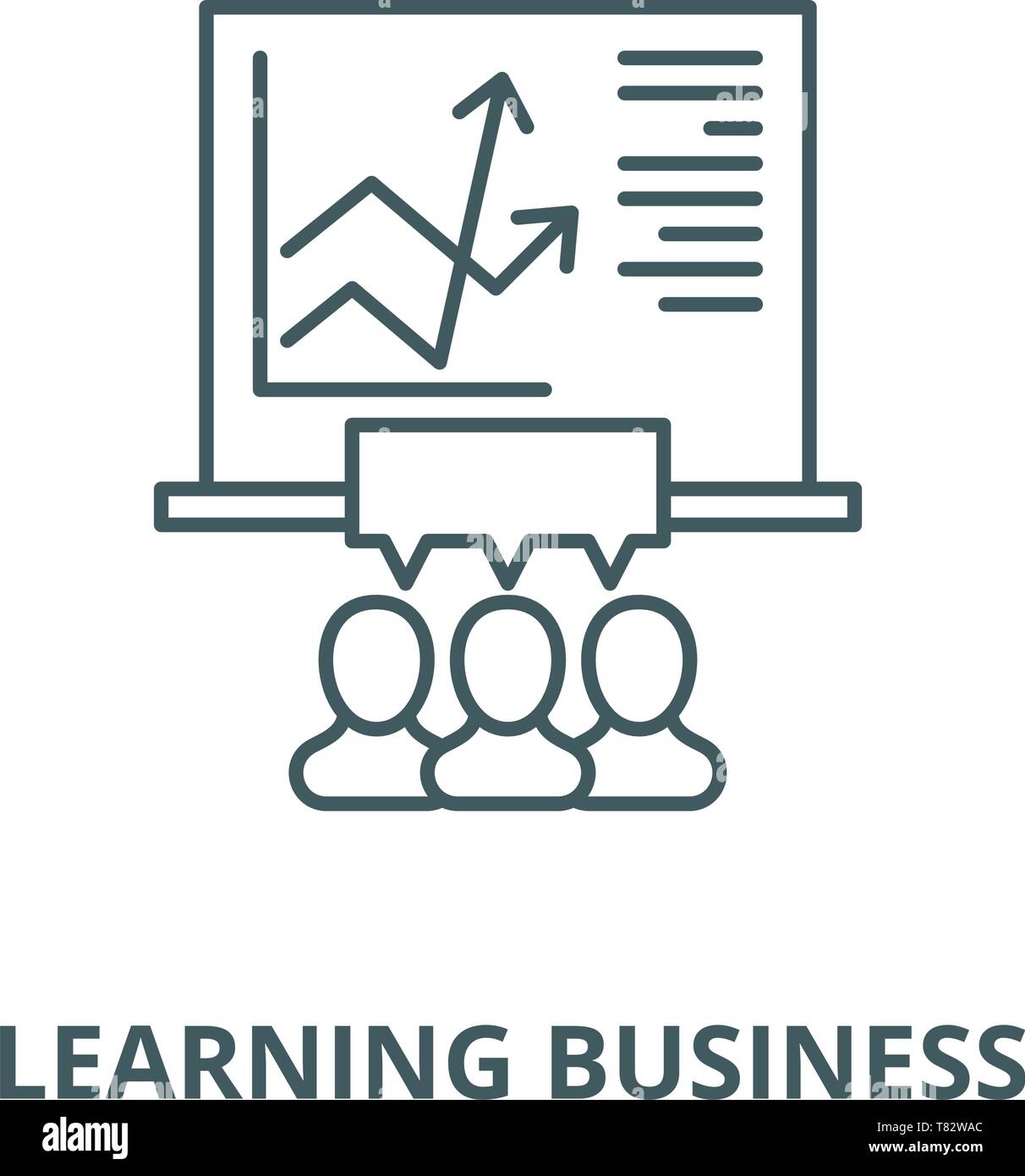 Learning business vector line icon, linear concept, outline sign ...