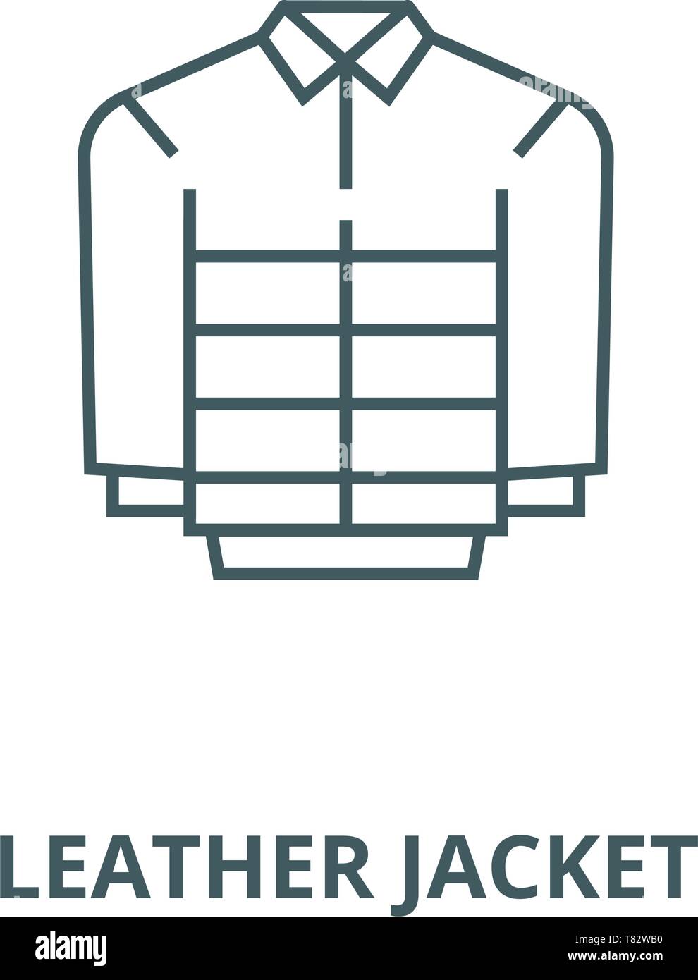 Leather jacket vector line icon, linear concept, outline sign, symbol ...