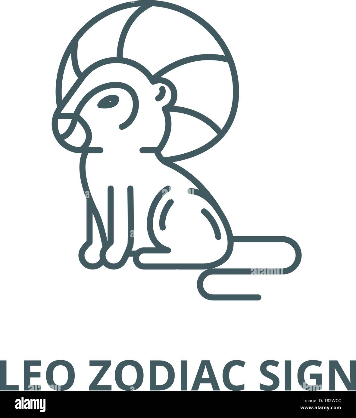 Leo zodiac sign vector line icon, linear concept, outline sign, symbol ...