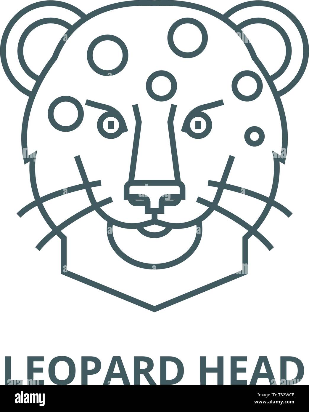 Leopard head vector line icon, linear concept, outline sign, symbol ...