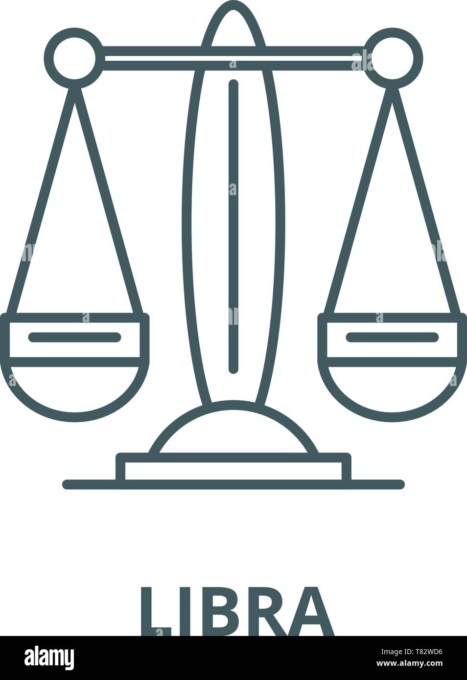 Libra, the zodiac sign vector line icon, linear concept, outline sign ...