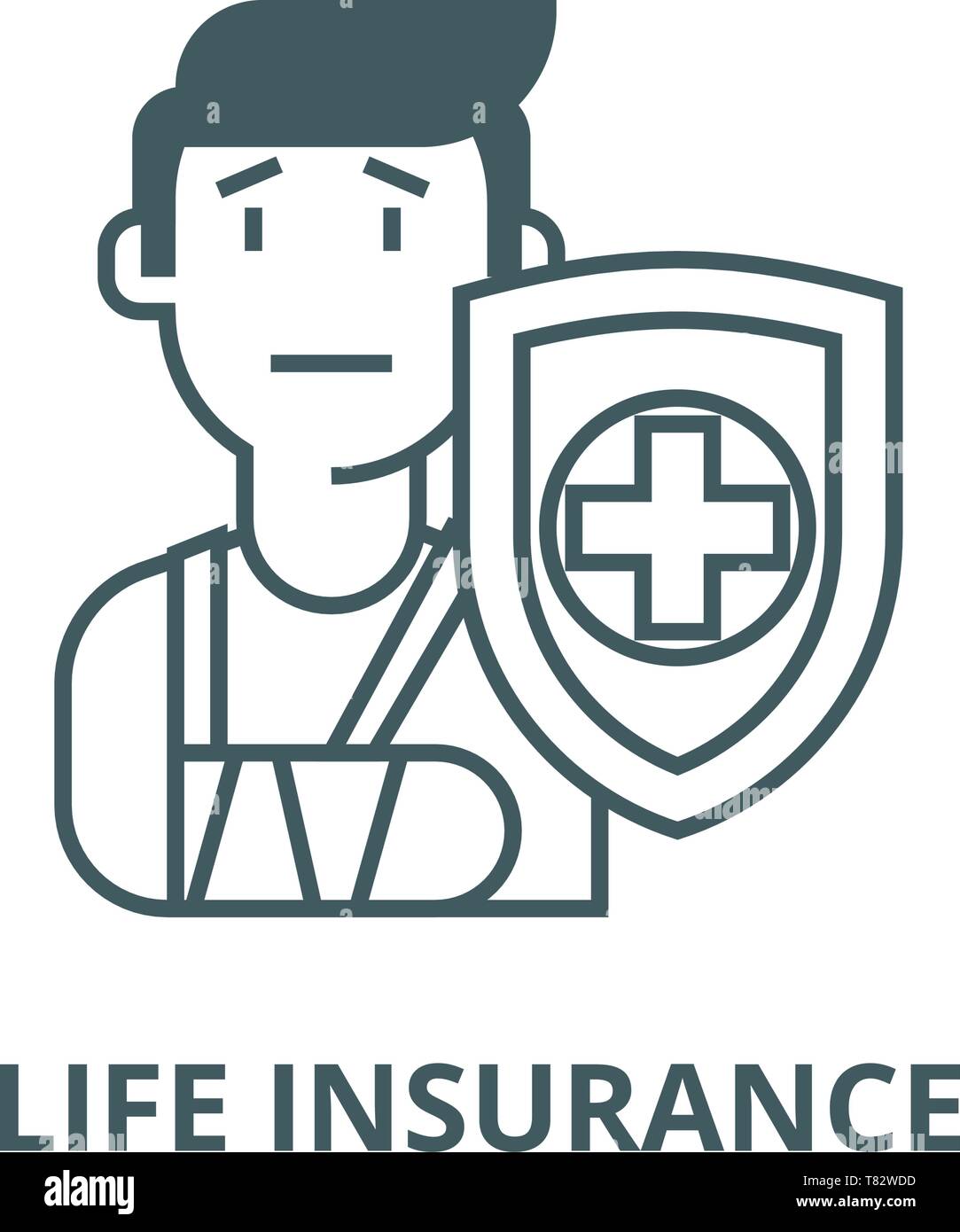 Life insurance vector line icon, linear concept, outline sign, symbol ...