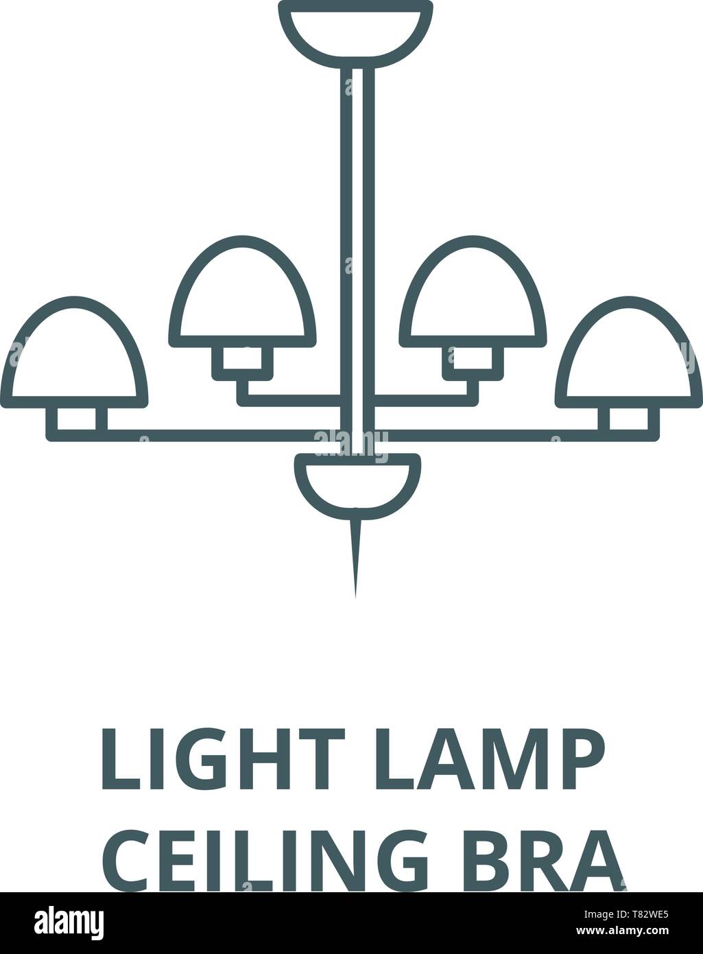 Light lamp, ceiling bra vector line icon, linear concept, outline sign ...