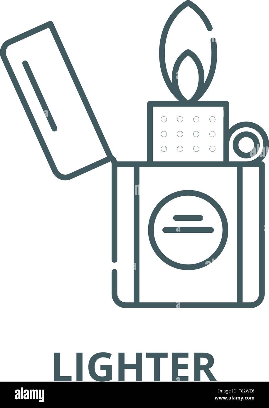 Lighter vector line icon, linear concept, outline sign, symbol Stock ...