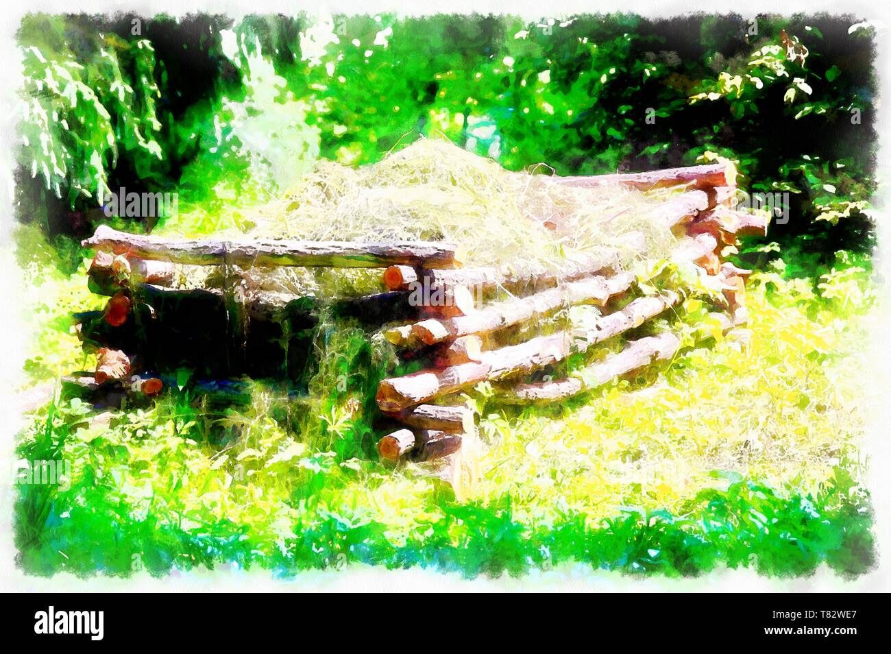 beautiful natural compost heap in woodland permaculture garden, and ...