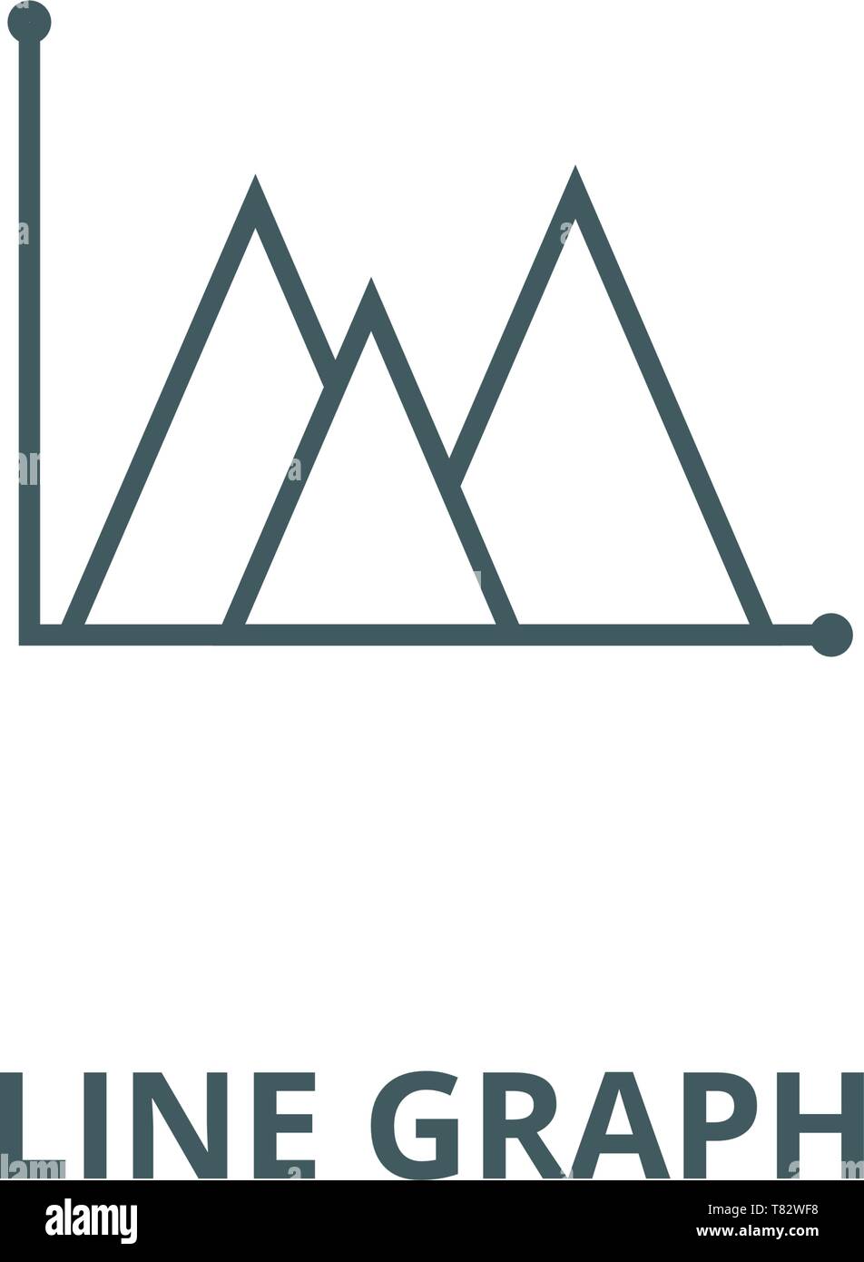 Line graph mountain type vector line icon, linear concept, outline sign ...