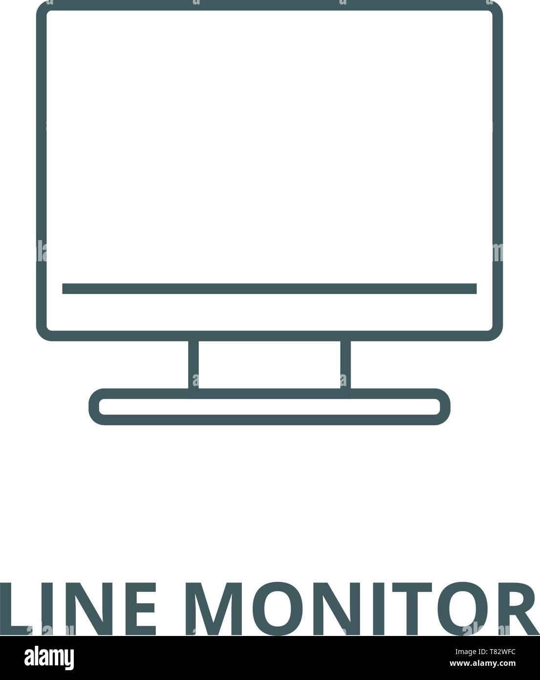 Line monitor vector line icon, linear concept, outline sign, symbol ...