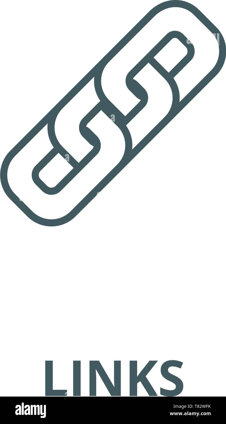Links,chains vector line icon, linear concept, outline sign, symbol ...