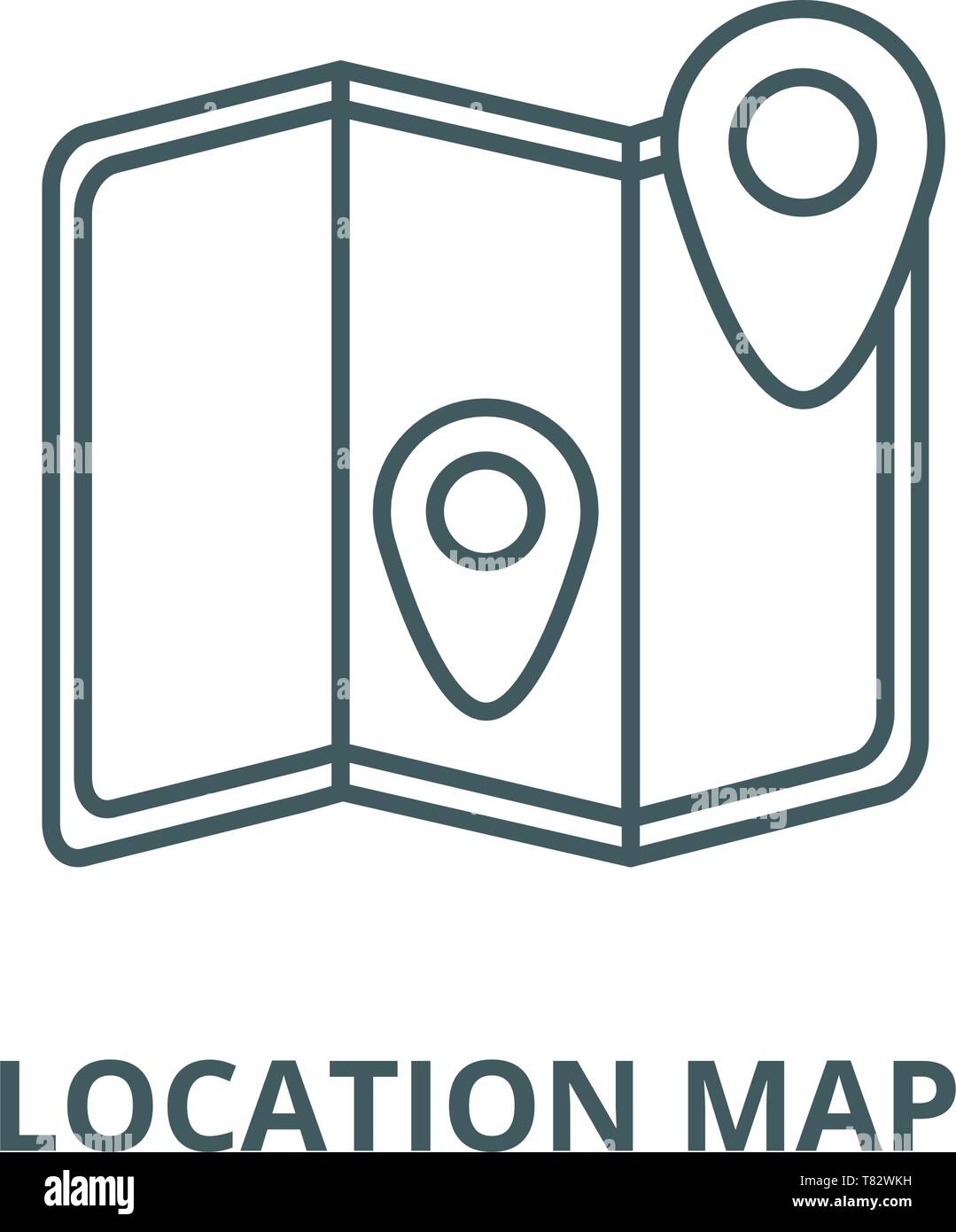 Location map vector line icon, linear concept, outline sign, symbol ...